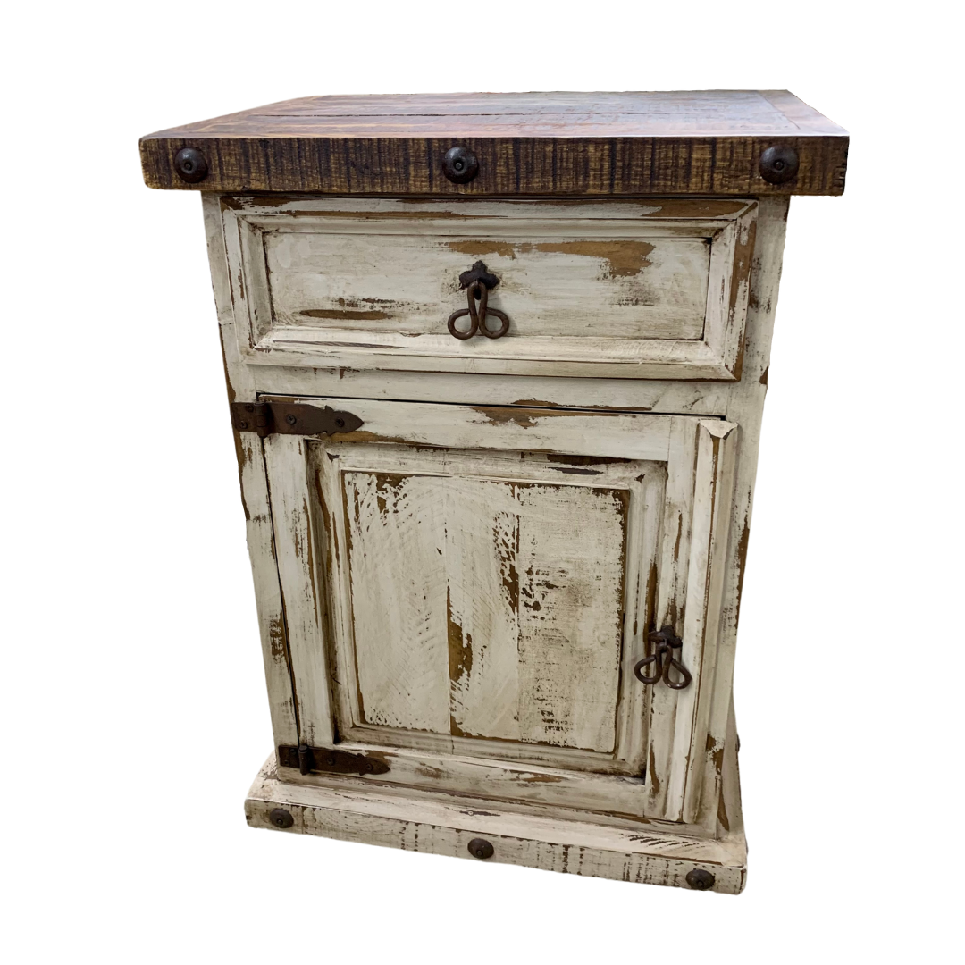Oldie White Nightstand – Rustic Furniture Saving Place